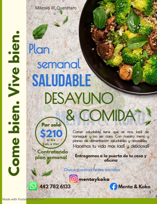 Live Better Healthy Lifestyle Restaurant Flye (1) | PosterMyWall