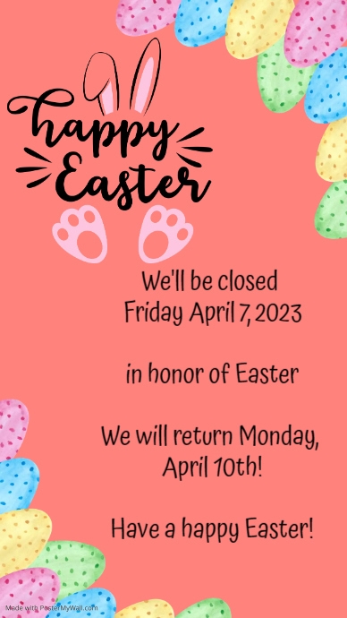 closed for easter | PosterMyWall