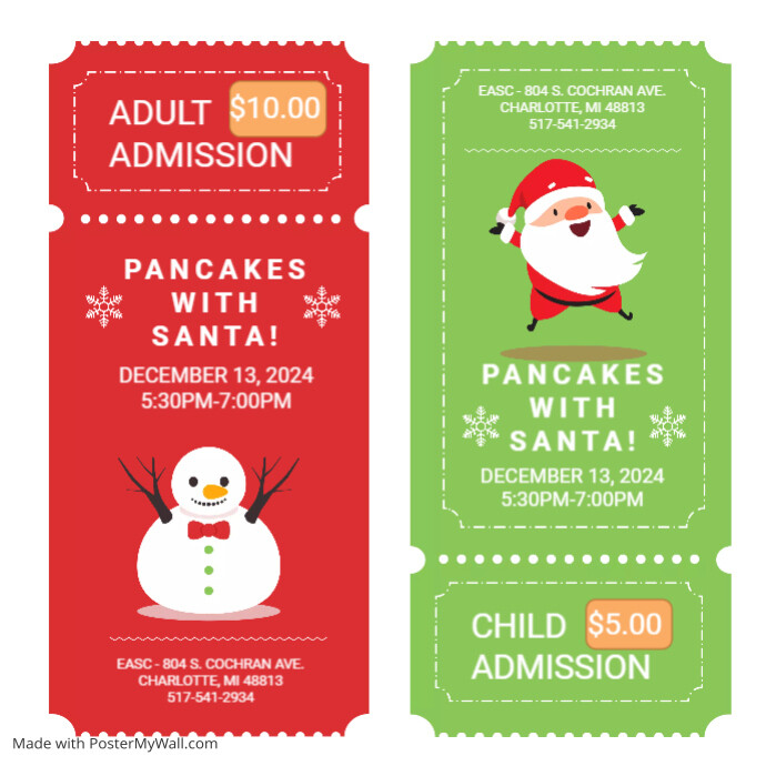 Copy of Pancakes with Santa 2023 Ticket | PosterMyWall