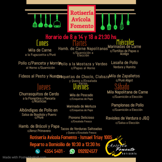 Menu de la Semana | PosterMyWall