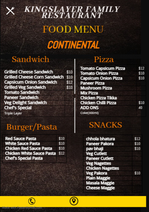 FOOD MENU PINTEREST TEMPLATE.C (1) | PosterMyWall