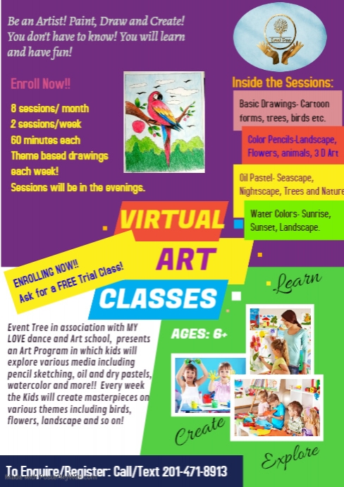 Copy of Kids Art Classes Flyer | PosterMyWall