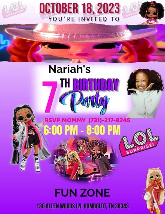 Nariah's Birthday Flyer Template | PosterMyWall