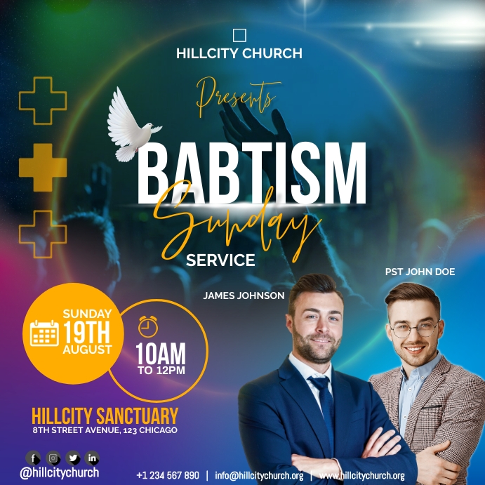 Copy of babtism sunday service | PosterMyWall