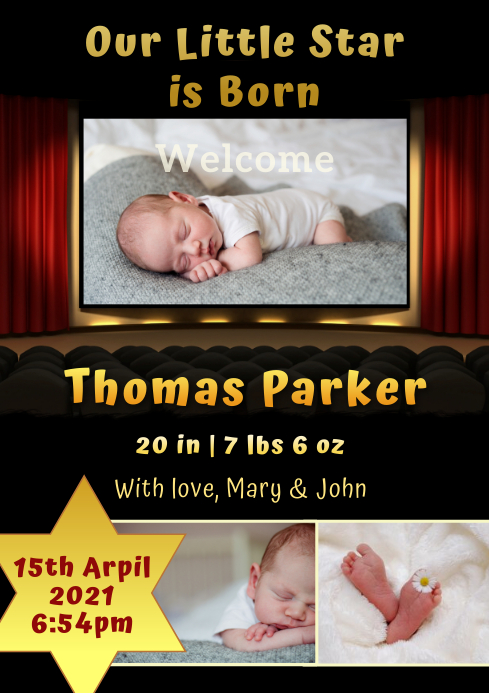 Baby announcement Template | PosterMyWall