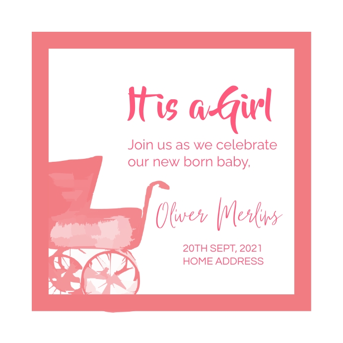 baby announcement Template | PosterMyWall
