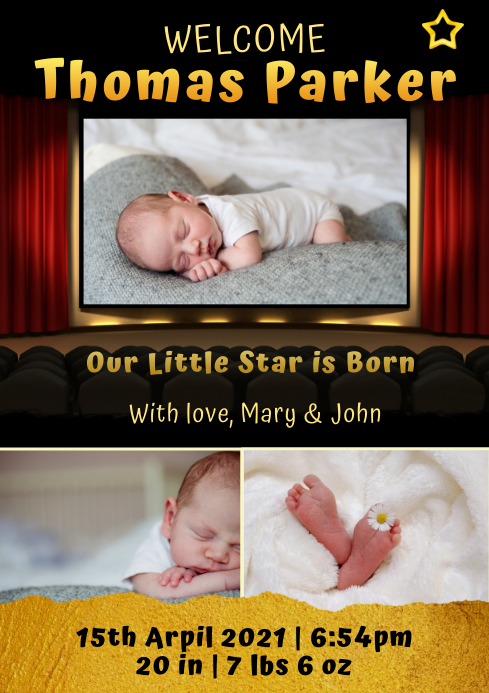 Baby announcement Template | PosterMyWall