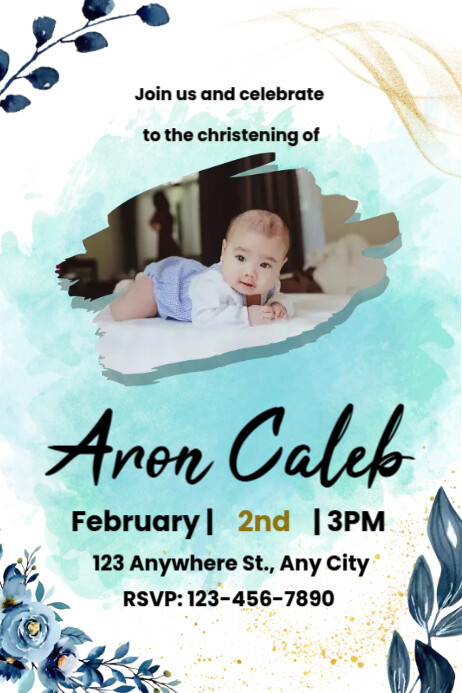 Baby Baptism Invitation Ads Template | PosterMyWall