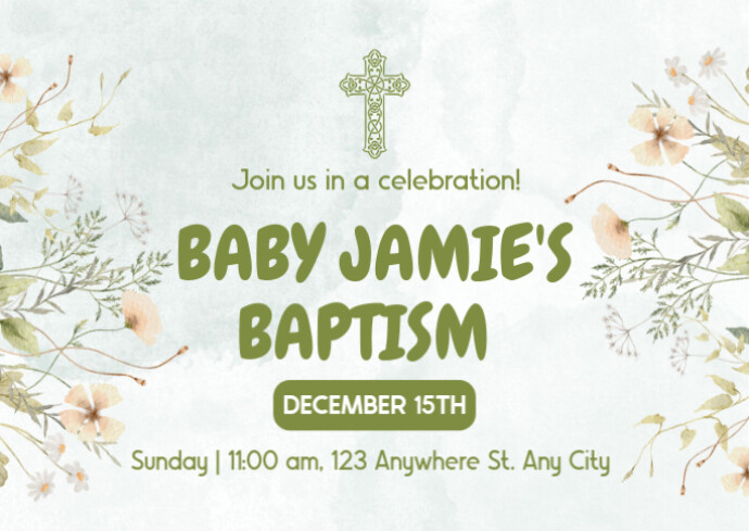 Baby Baptism Template | PosterMyWall