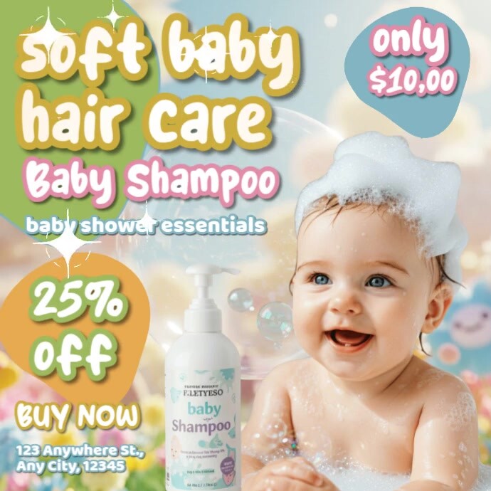 Baby bath product Template | PosterMyWall