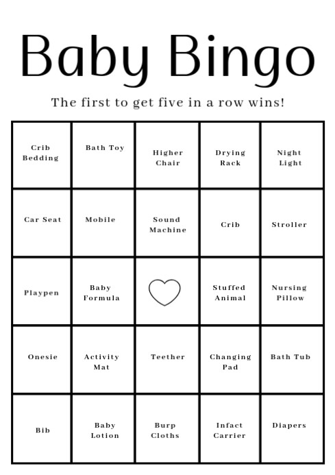 Baby Bingo A4 Template | PosterMyWall