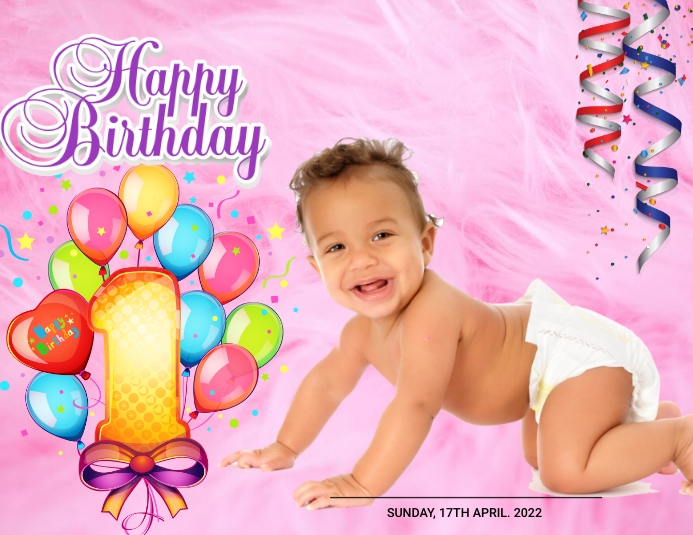 baby birthday card Template | PosterMyWall