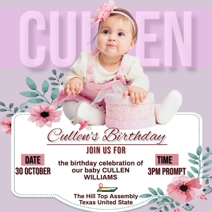 baby birthday Template | PosterMyWall