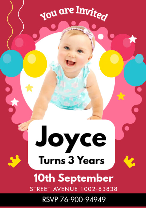 Baby Birthday flyer Template | PosterMyWall