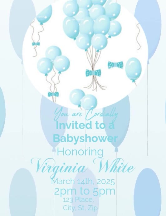 Plantilla de Baby Blue Balloon Invite | PosterMyWall