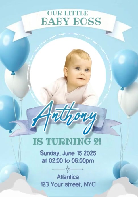 Baby Boss Birthday Digital Invitation Template | PosterMyWall