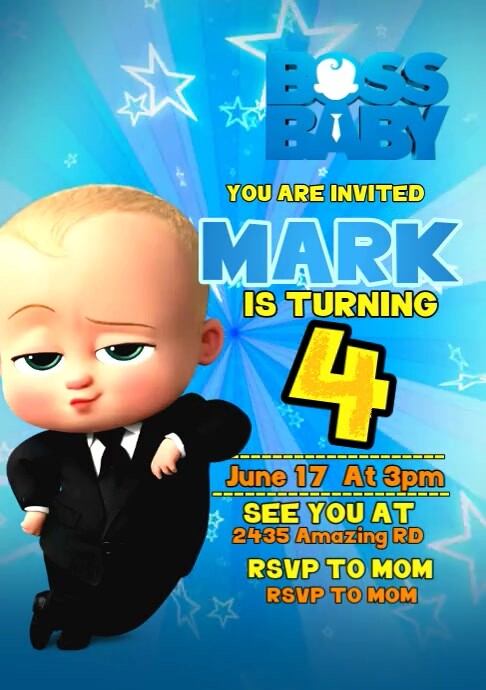 Baby Boss Birthday Theme Template | PosterMyWall