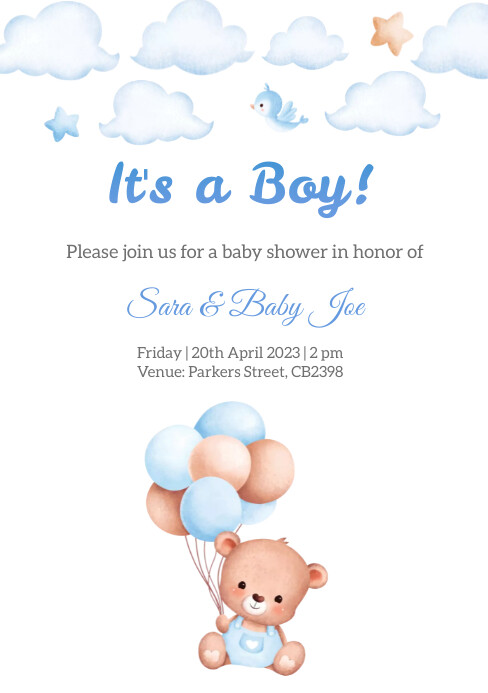 Baby Boy Shower Template | PosterMyWall