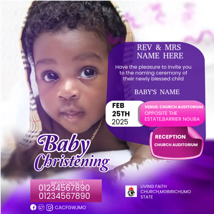 Baby christening Template | PosterMyWall