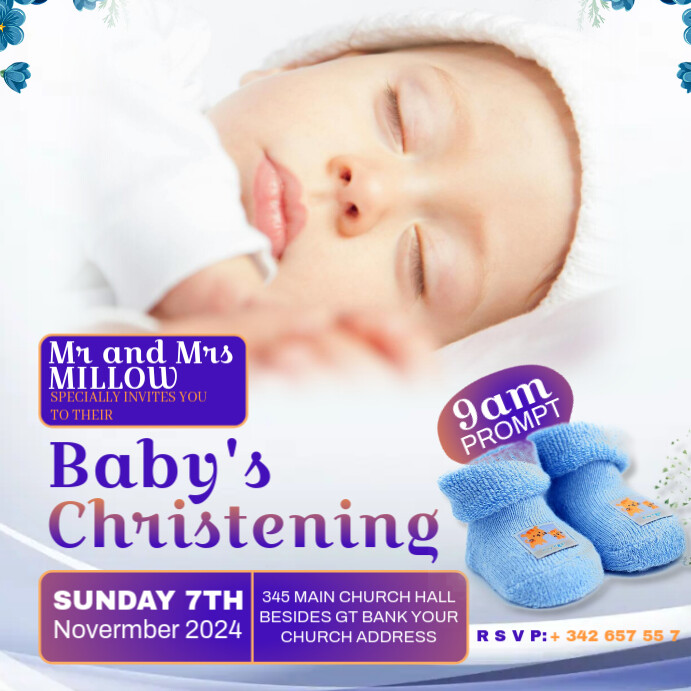 baby christening Template | PosterMyWall