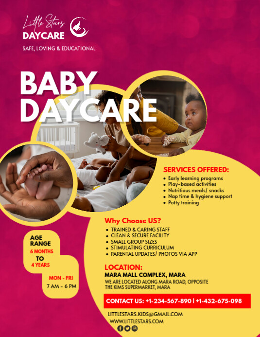 Baby daycare poster Template | PosterMyWall