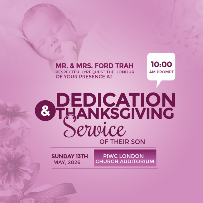 Baby Dedication And Thanksgiving Service Template | PosterMyWall