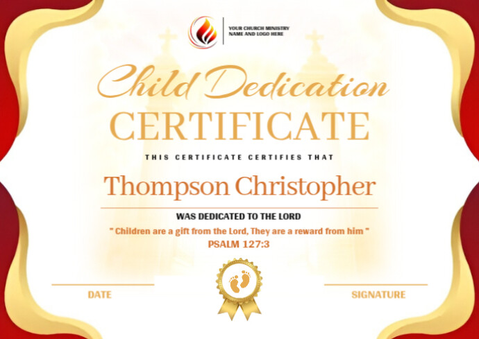 baby dedication certificate Template | PosterMyWall