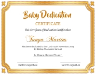 baby dedication certificate Template | PosterMyWall