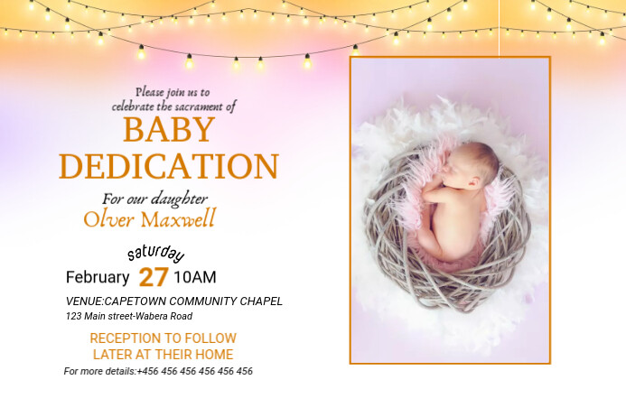 Baby dedication flyer design template เทมเพลต | PosterMyWall