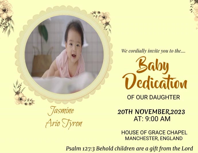 baby dedication flyer Template | PosterMyWall