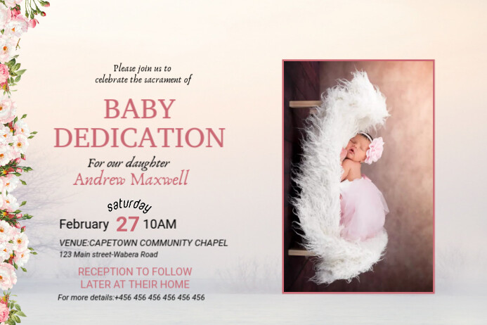 Baby dedication flyer design template | PosterMyWall