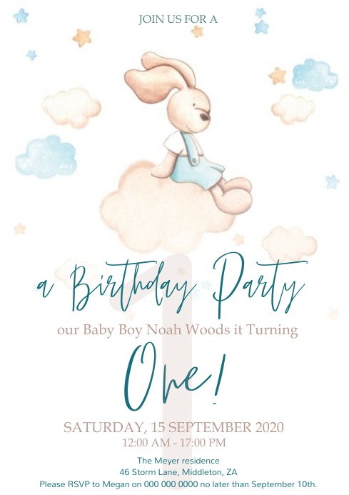 Baby First Birthday Invitations Printable