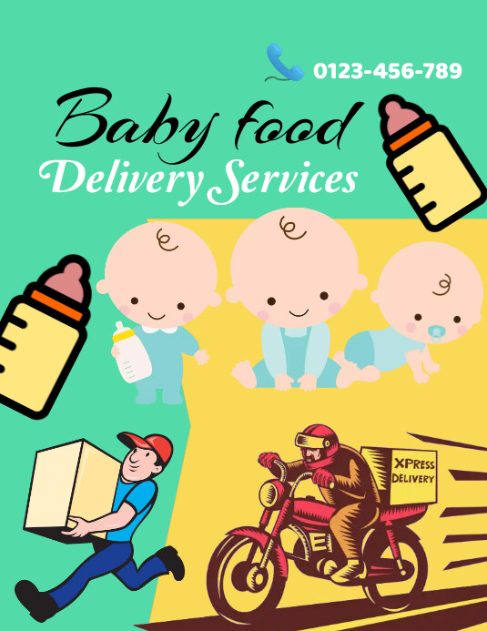 Copy of Baby food delivery services flyer template | PosterMyWall