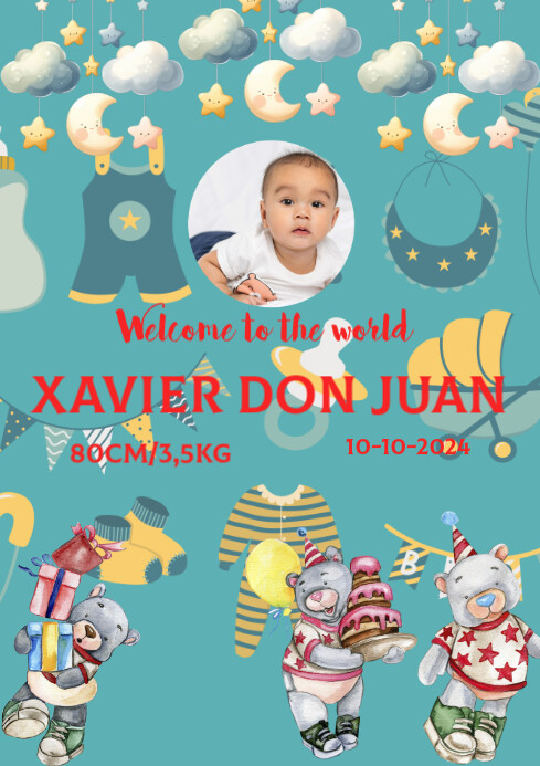 Baby Introduction A4 Template | PosterMyWall