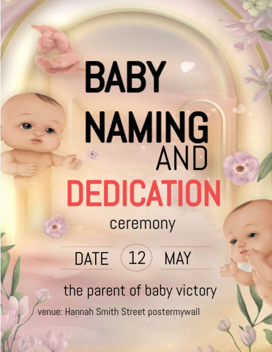 Baby naming and dedication Template | PosterMyWall