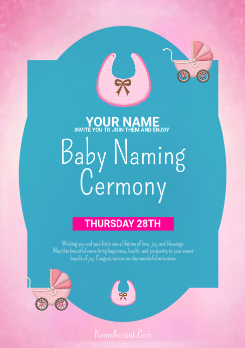 Baby Naming Celebration Invitation Template | PosterMyWall