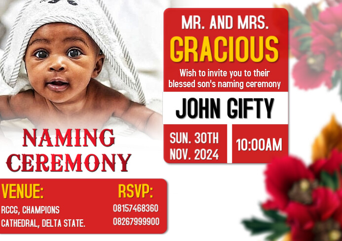 Baby Naming Ceremony Design Template | PosterMyWall