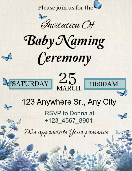 baby naming ceremony Template | PosterMyWall