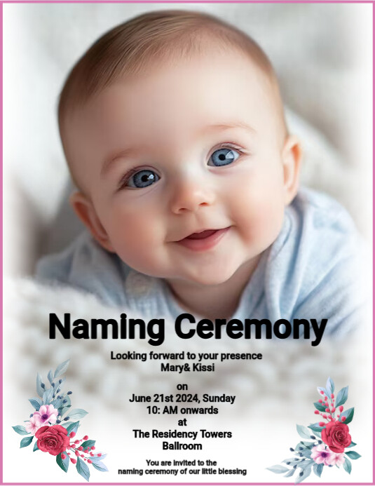 Baby Naming Ceremony Flyer Template | PosterMyWall
