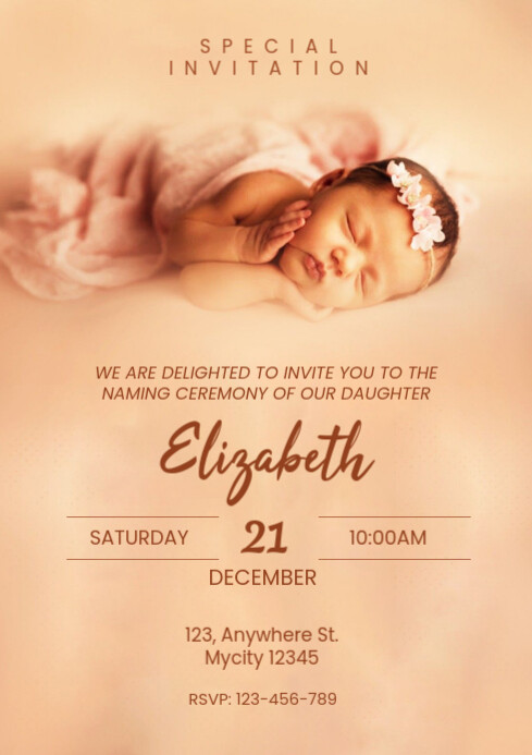 Baby Naming Christening Template | PosterMyWall