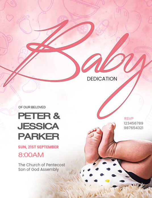 Baby Naming Christening Template | PosterMyWall