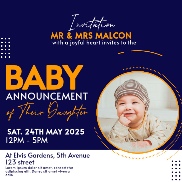 Baby naming flyer Template | PosterMyWall