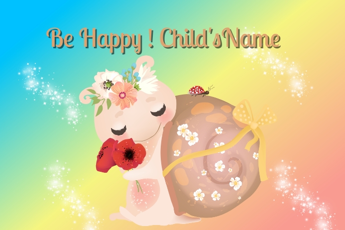 Copy of Baby Nursery Wish...Be Happy! Child's Name | PosterMyWall