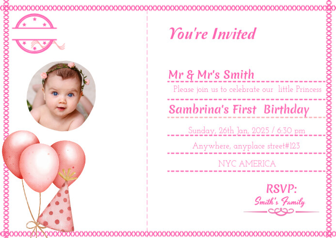 Plantilla de Baby Postcard, Baby Birthday Postcard | PosterMyWall