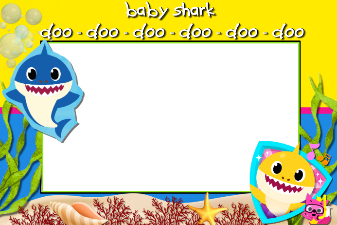 Baby Shark Party Prop Frame Template | PosterMyWall