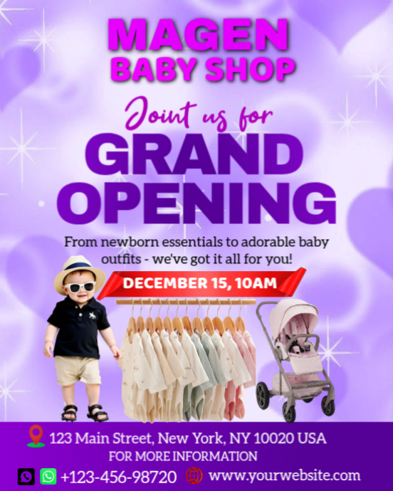 Baby Shop Grand Opening Advertisement Social Media Post Template ...