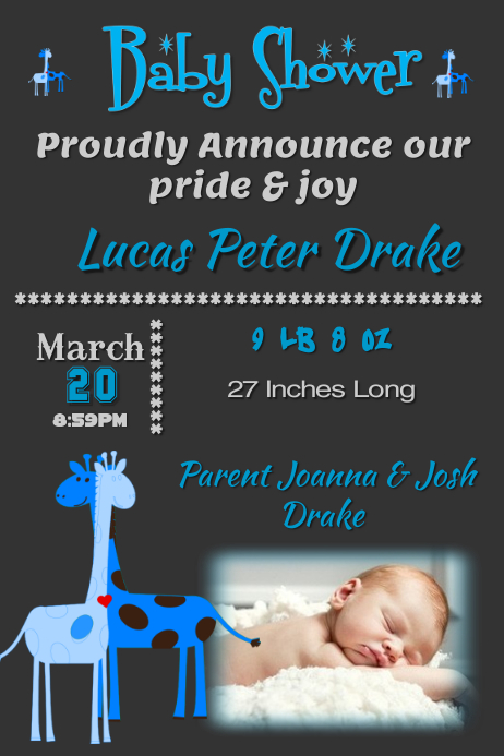 Baby Shower "BOY" Template | PosterMyWall