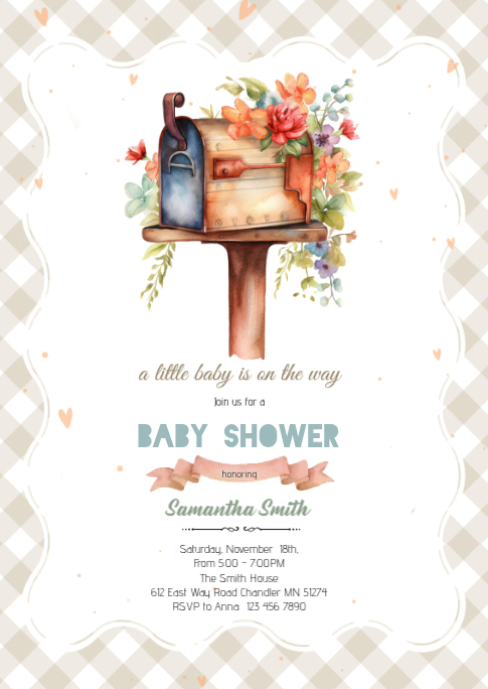 Baby Shower By Mail Invitation Template | PosterMyWall
