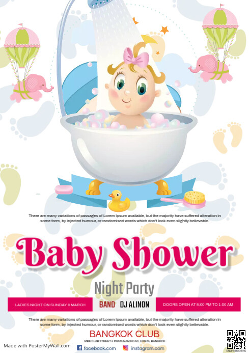 Baby shower celebration party flyers Template | PosterMyWall
