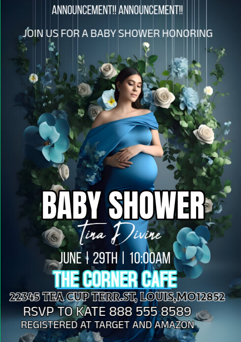 Baby Shower Design Flyer A4 Template | PosterMyWall